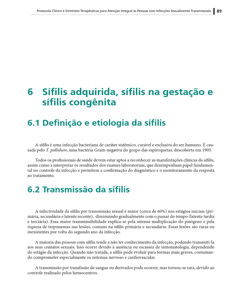 Protocolo de Tratamento da Sífilis | PDF | Gravidez | Doenças e distúrbios