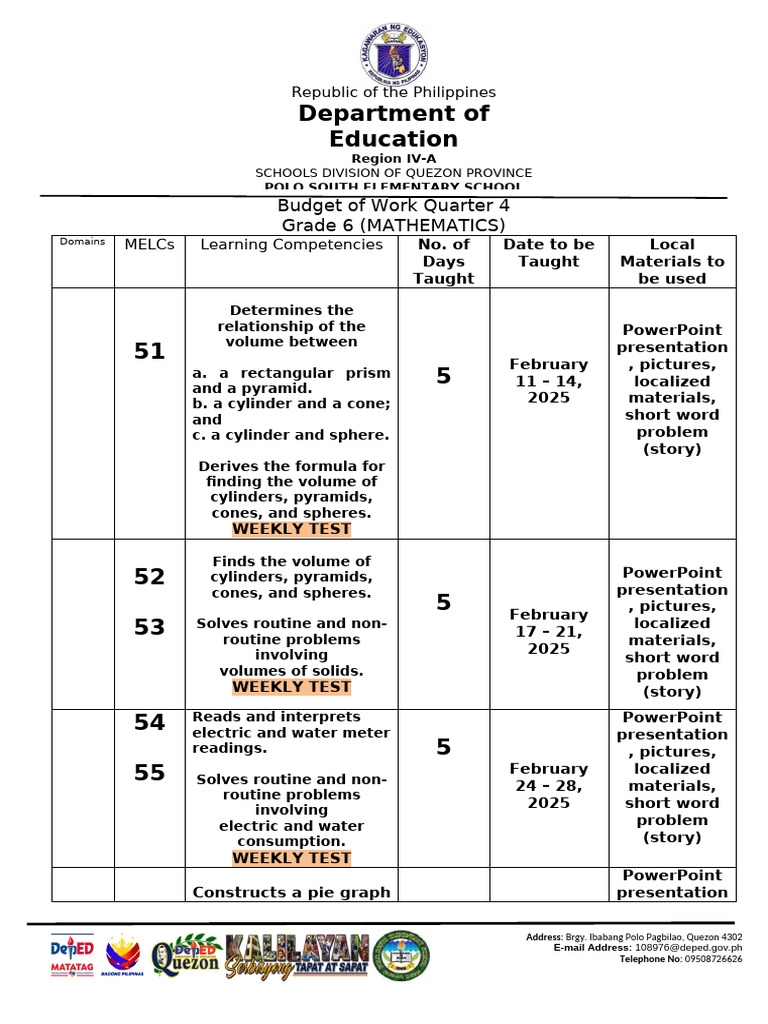 Bow Q4 G6 24 25 Math Fil Esp | PDF | Volume | Geometric Shapes