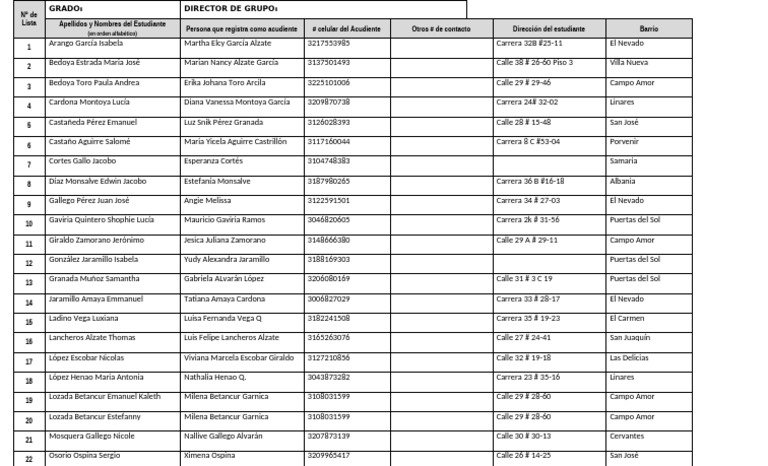 Formato de Directorio 2025 | PDF