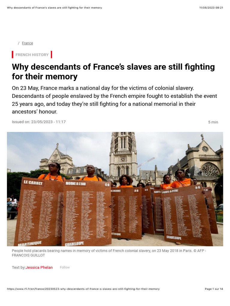 Why Descendants of France's Slaves Are Still Ghting For Their Memory ...