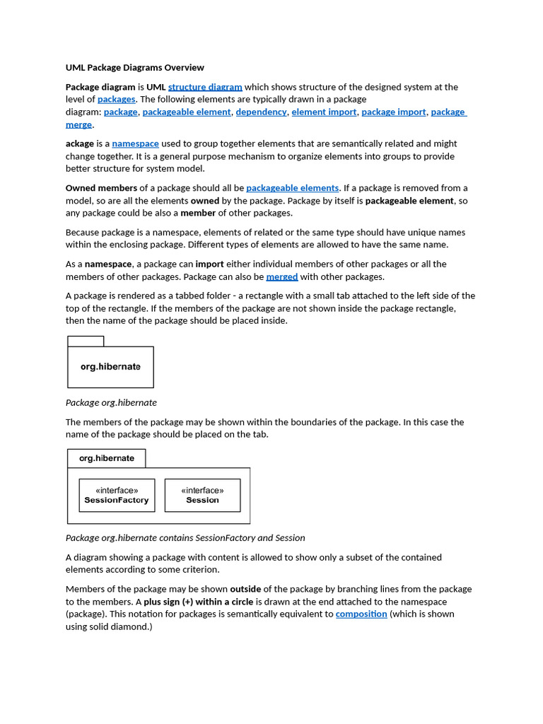UML Package Diagrams | PDF | Uniform Resource Identifier | Namespace