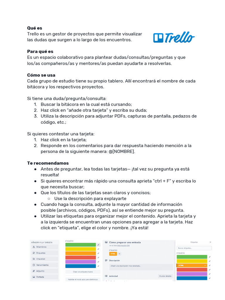 Trello Instructivo | PDF