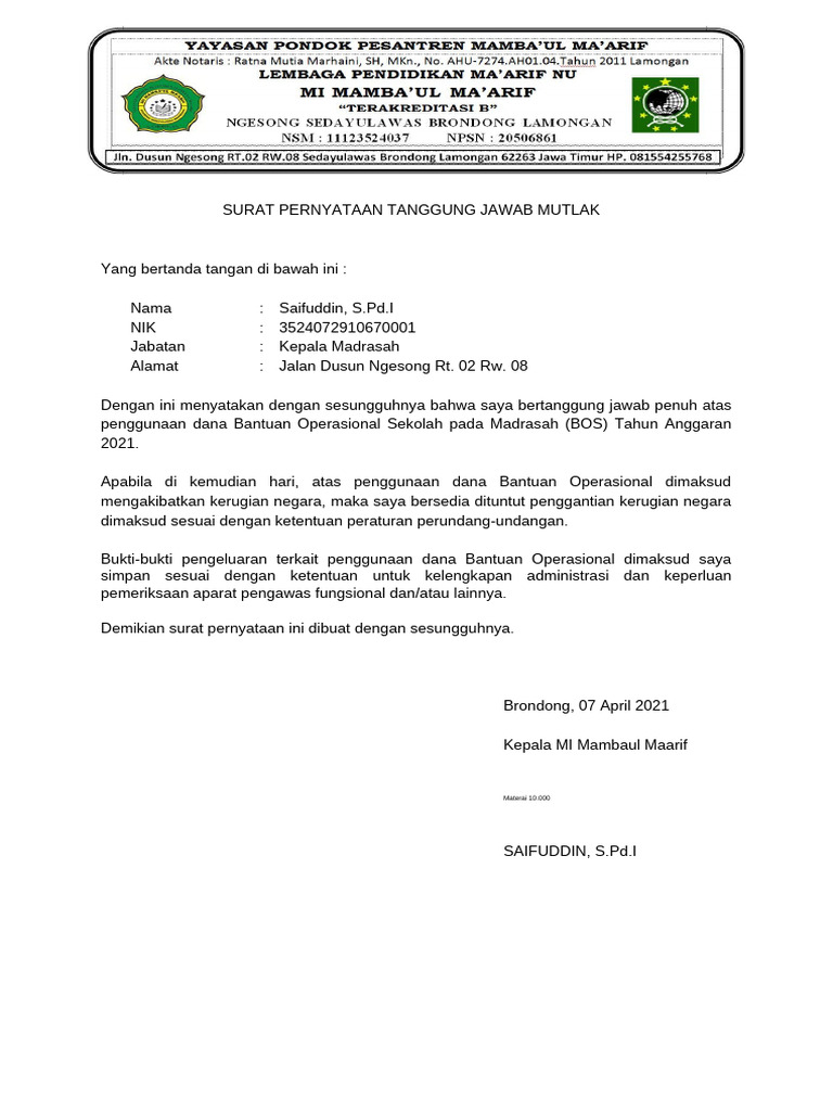 SPTJM Bos 2021 | PDF