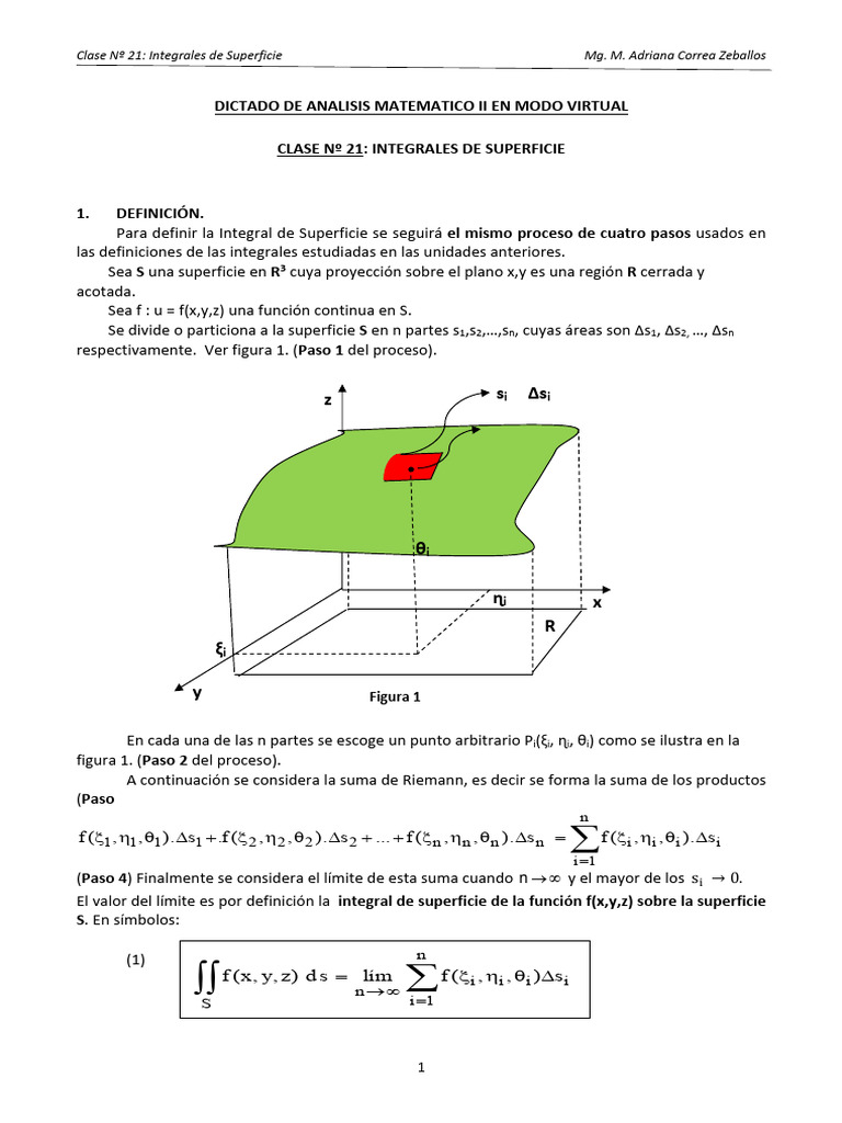 Clase Nº 21. Integrales de Superficie | PDF | Integral | Vector Euclidiano