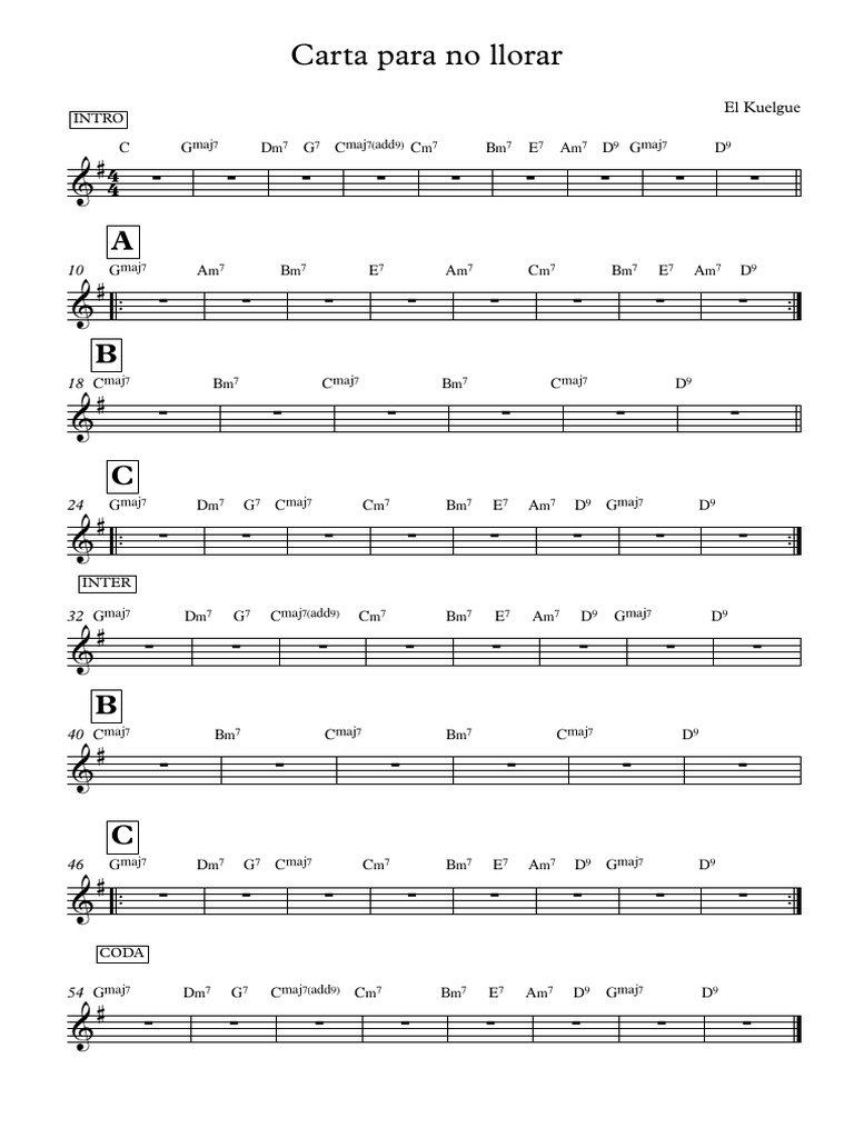 Carta para No Llorar - Partitura Completa | PDF