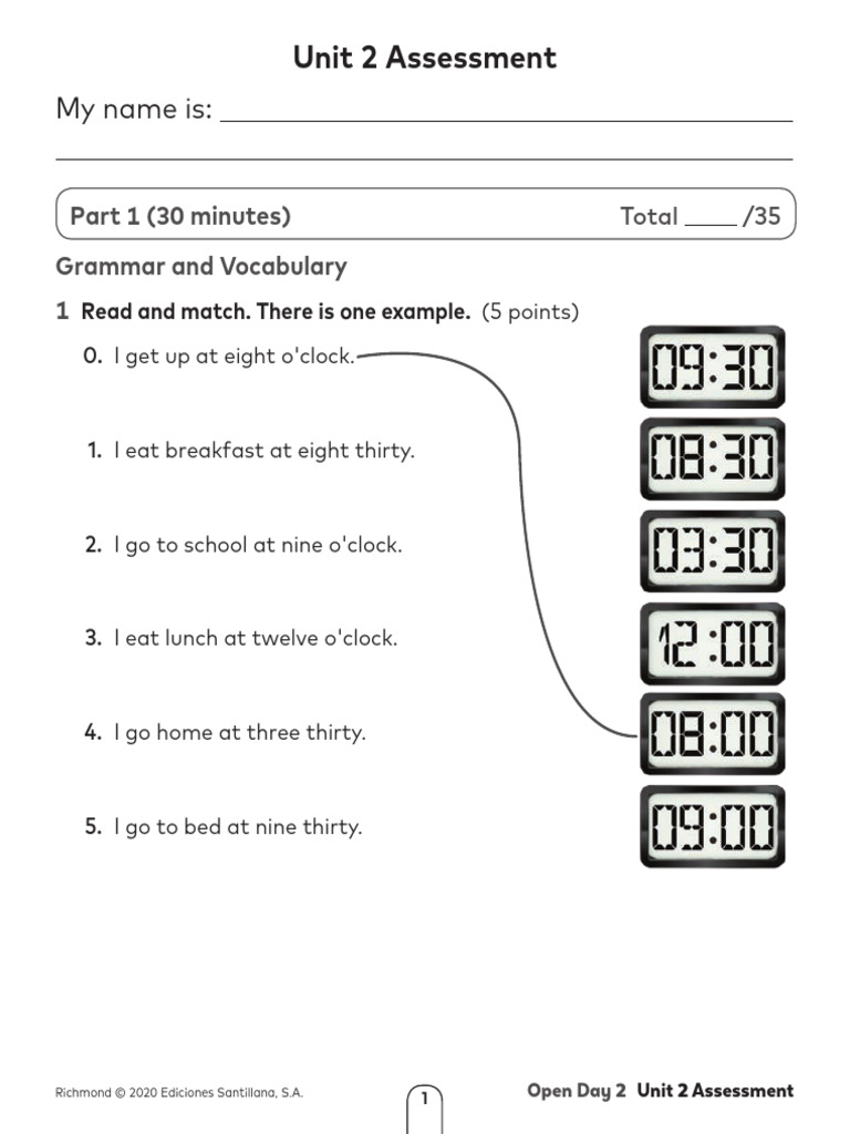 Unit 2 Assessment for Open Day 2 | PDF