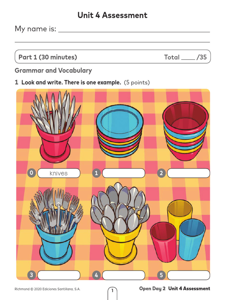 Unit 4 Assessment: Grammar & Vocabulary | PDF | Foods | Cuisine