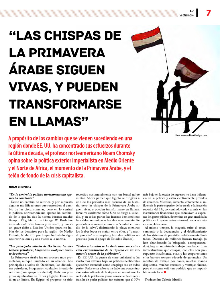 La Primavera Arabe: Entrevista A N. Chomsky | PDF | Primavera árabe