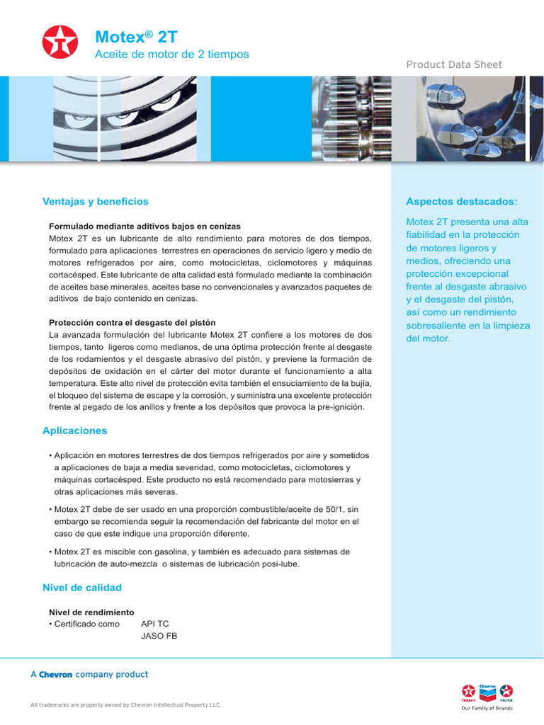 Motex 2t Oil | PDF | Lubricante | Aceite de motor
