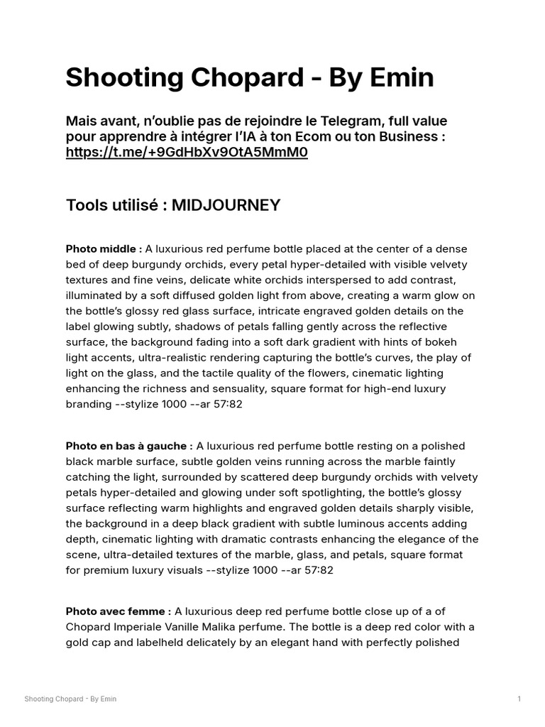 Shooting Chopard - by Emin | PDF | Light | Electromagnetic Radiation