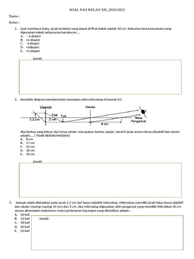 Soal XII IPA - PAS | PDF