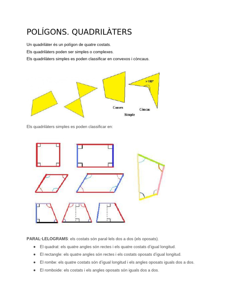 00A01-QUADRILÀTERS-CLASSIFICACIÓ | PDF