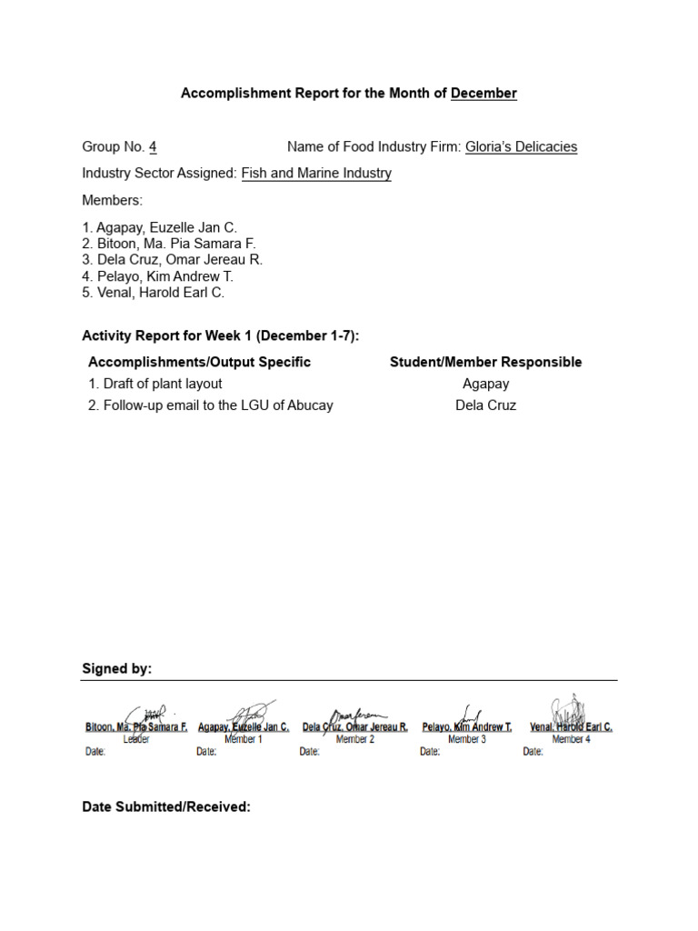 Accomplishment Report December | PDF