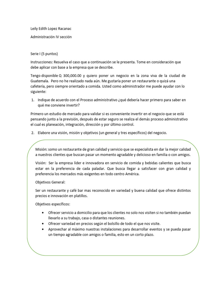 Planificación de Restaurante en Guatemala | PDF | Comunicación ...