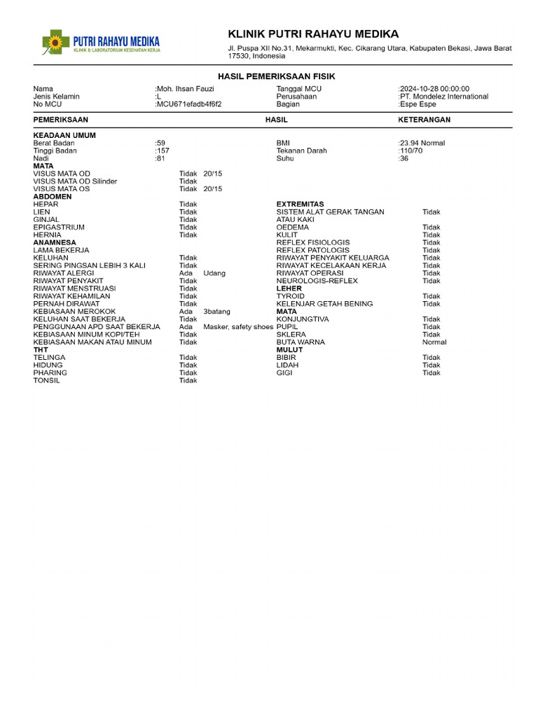 PT. Mondelez International_Espe Espe_Moh. Ihsan Fauzi | PDF