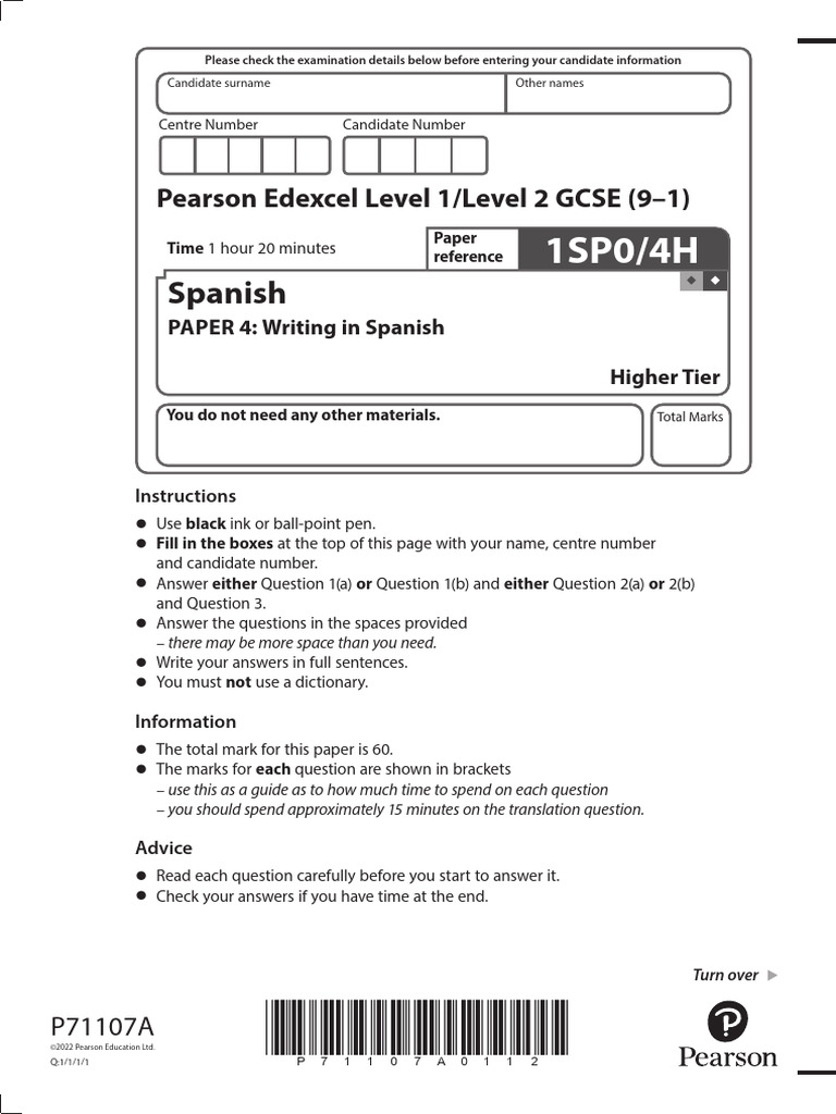 Edexcel Writing Exam | PDF