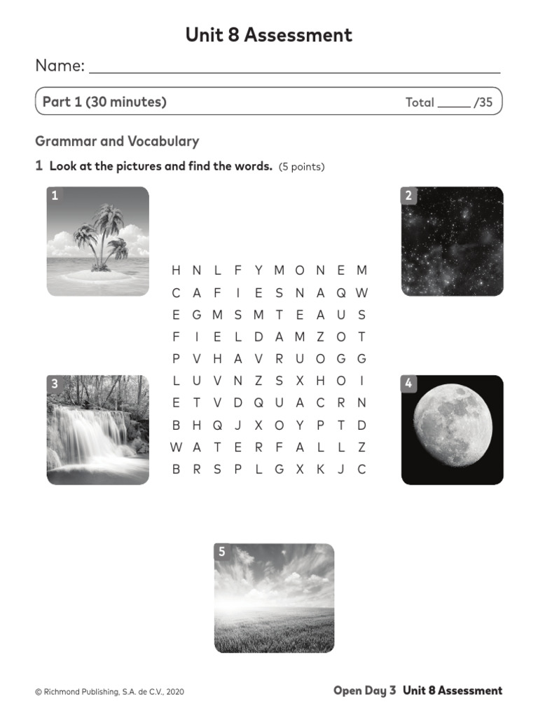 Open Day 3 Unit 8 Assessment | PDF