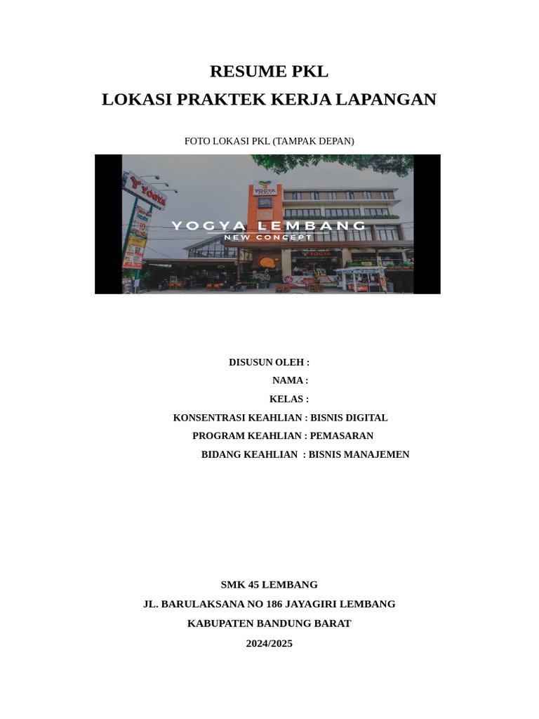 Resume PKL Siswa | PDF
