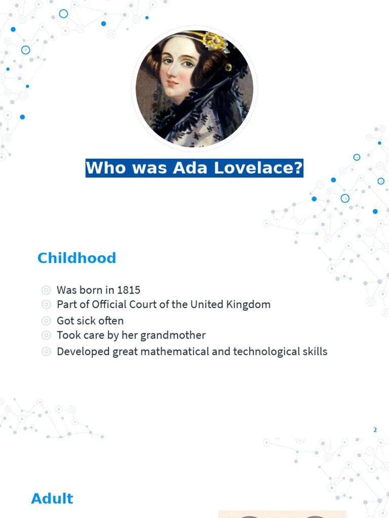 Ada Lovelace: First Computer Programmer | PDF