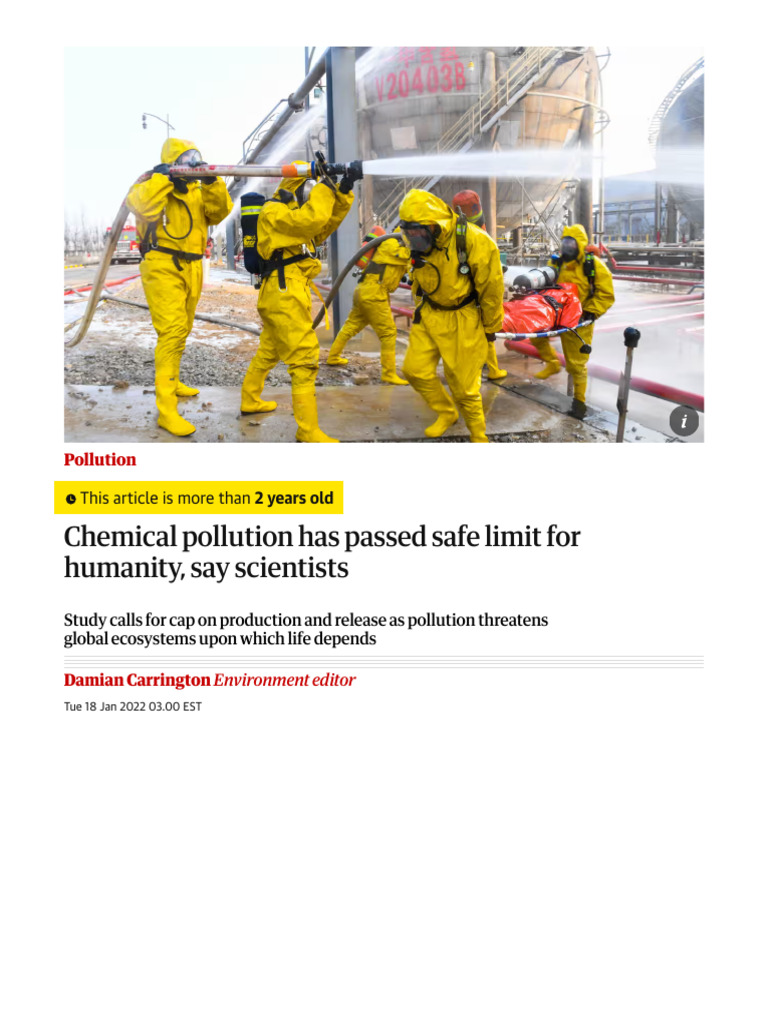 1-Chemical Pollution Has Passed Safe Limit For Humanity, Say Scientists ...