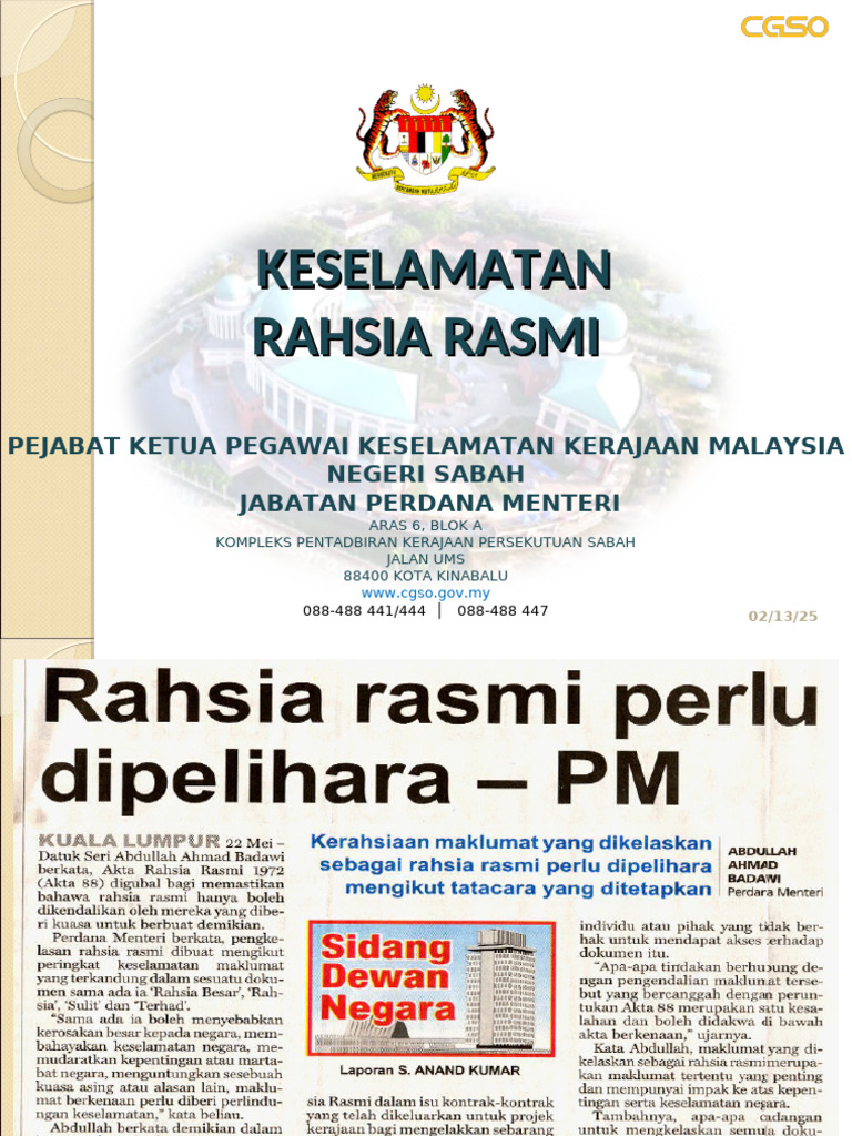 Keselamatan Rahsia Rasmi | PDF