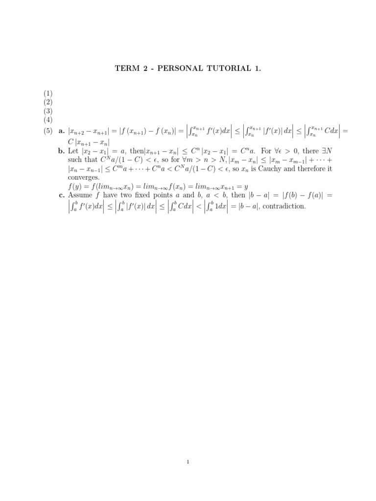 Cauchy Sequence and Fixed Points Analysis | PDF
