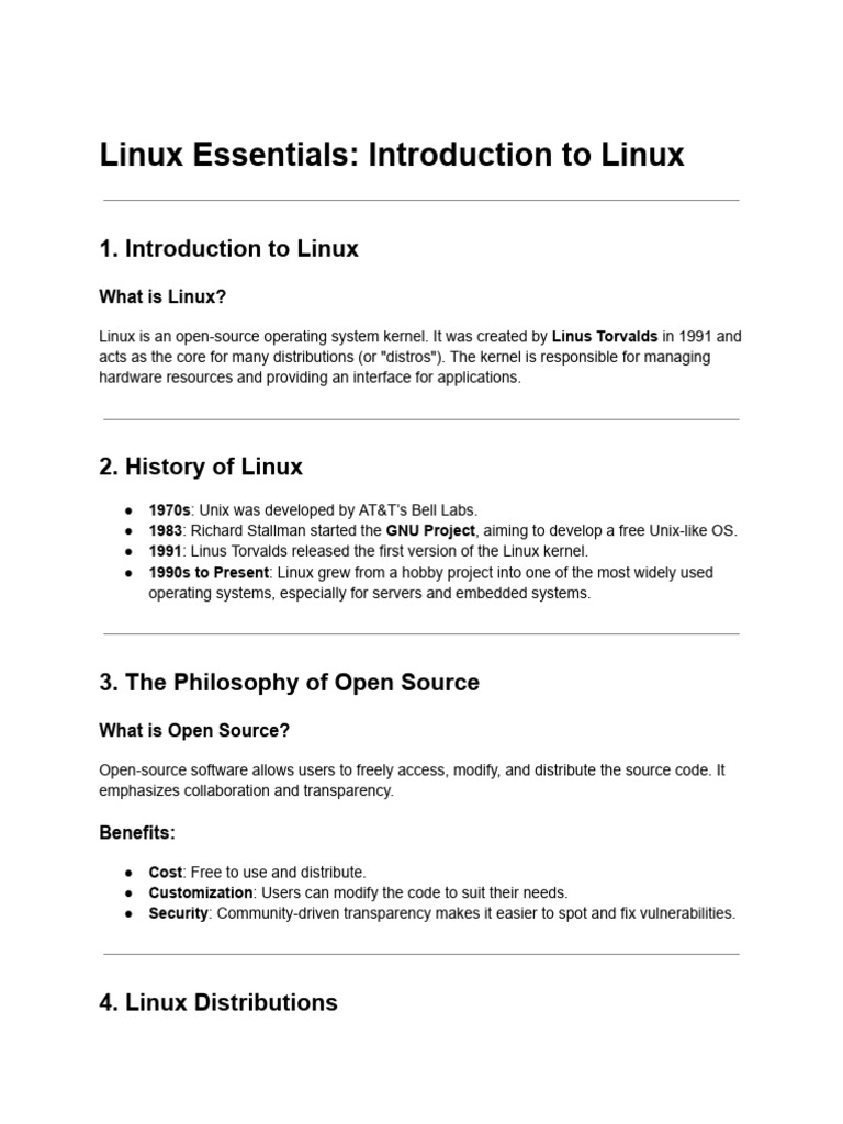 Linux Essentials: A Beginner's Guide | PDF | Linux | Linux Distribution