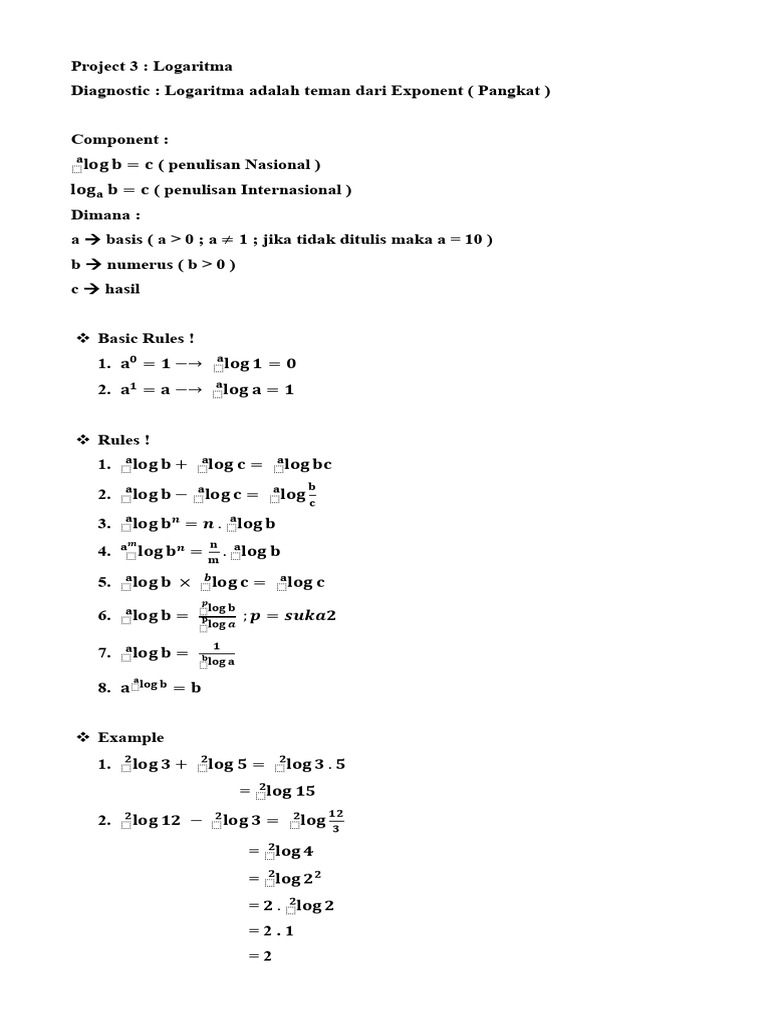 Materi Project 3 Logaritma Pdf