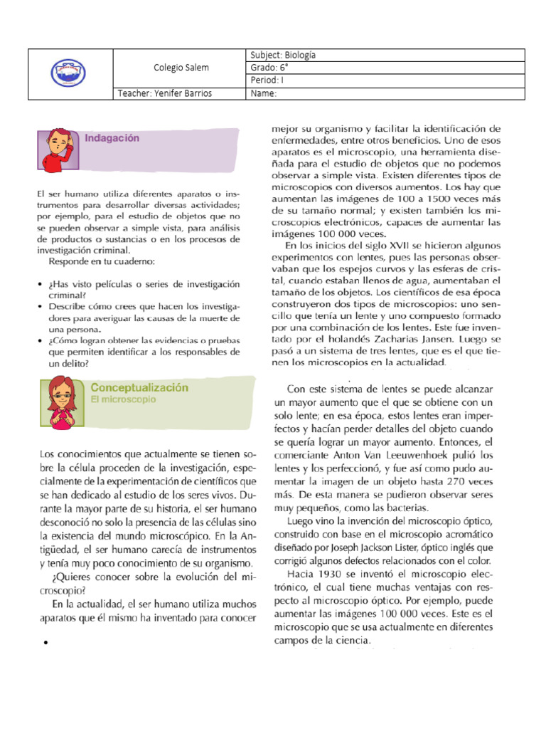 El Sexto Microscopio en Biología | PDF
