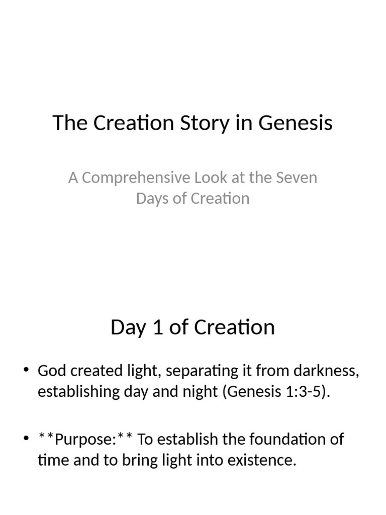 Creation Story Genesis Complete 2 | PDF | Genesis Creation Narrative ...