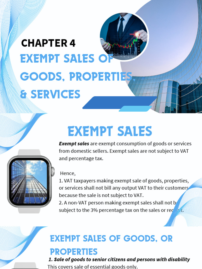 Exempt Sales of Goods and Services Guide | PDF | Value Added Tax | Taxes