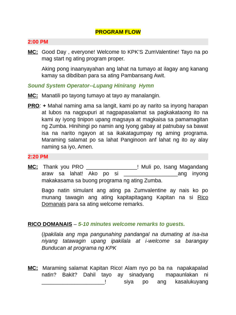 Program Flow Zumba | PDF