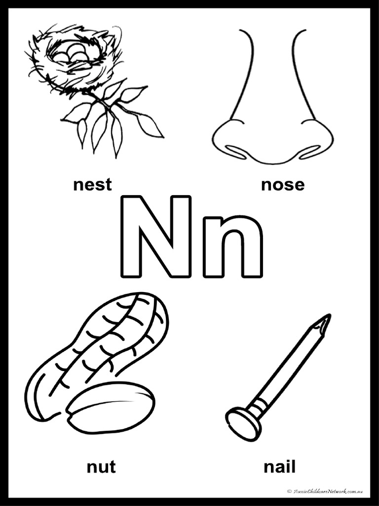 Alphabet Colouring Pages N | PDF
