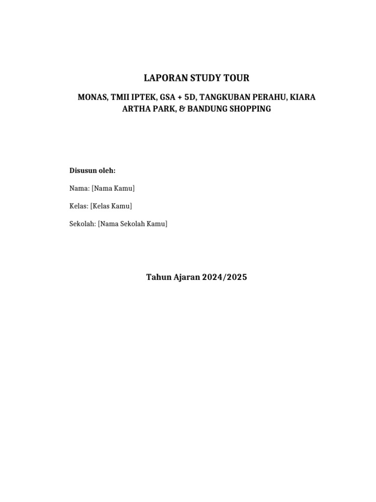 Laporan Study Tour | PDF