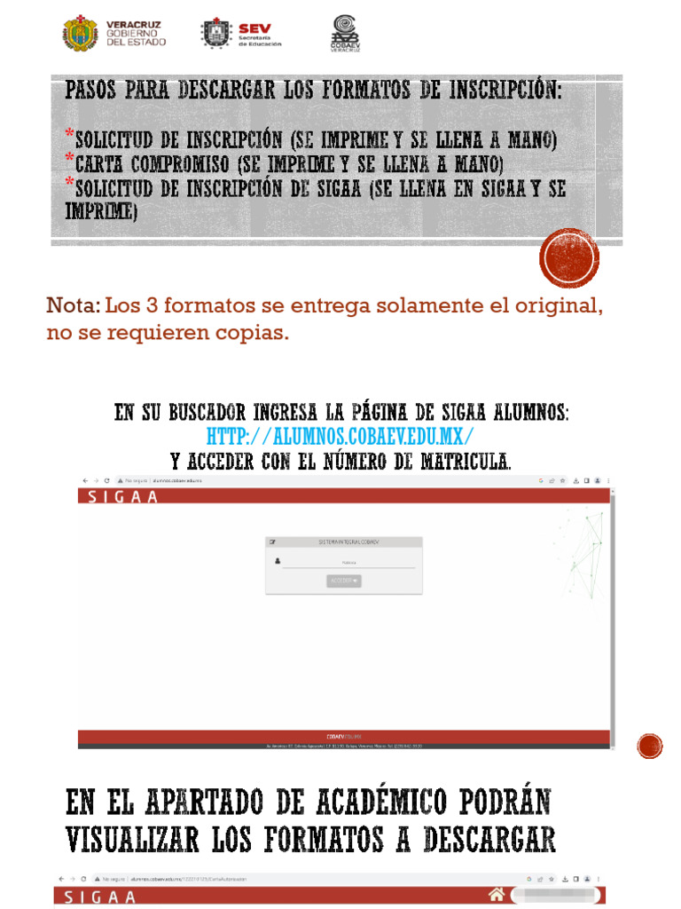 Pasos para Descargar Los Formatos de Inscripción 2025 A | PDF