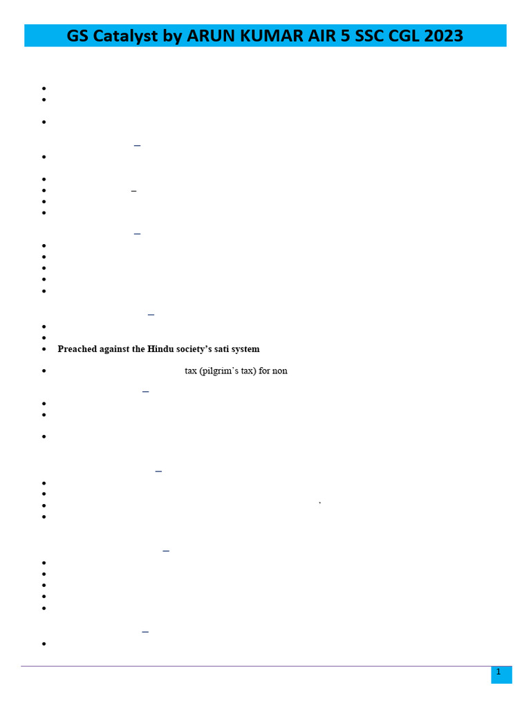 SSC HUNTERS Sikh Movement PDF | PDF | Guru Nanak | Guru Granth Sahib