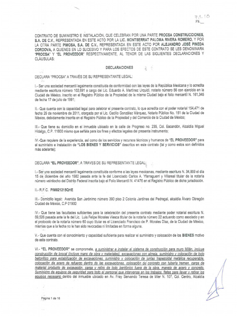 Contrato Repse Procsa y Pimosa | PDF