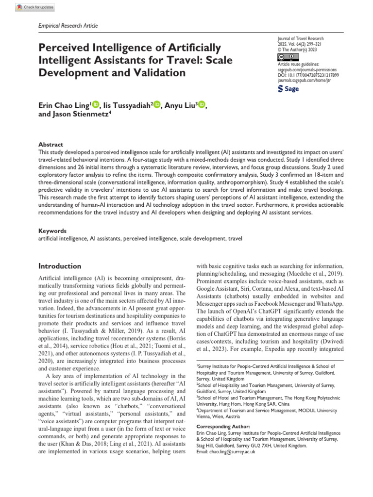 Ling Et Al 2023 Perceived Intelligence of Artificially Intelligent ...