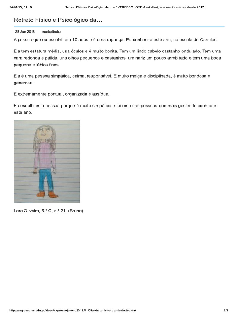 Retrato Físico e Psicológico Da - EXPR.. | PDF