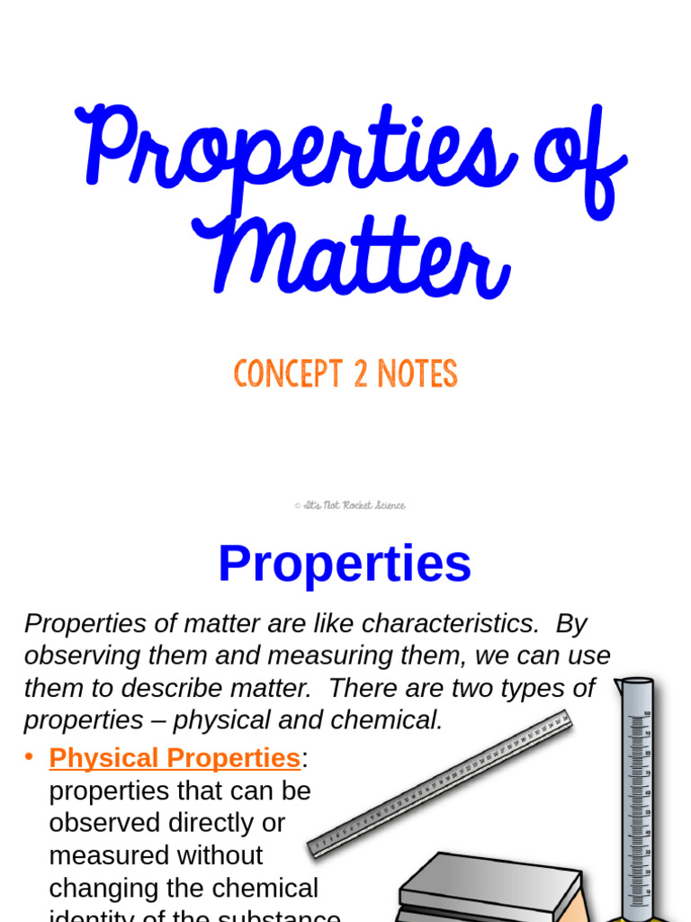 Concept 2 Notes - Properties | PDF | Chemical Reactions | Density