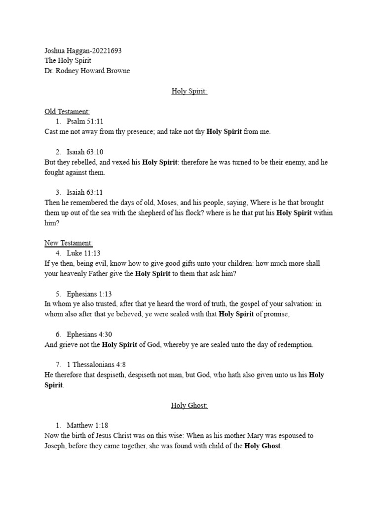 Understanding the Holy Spirit in Scripture | PDF | Holy Spirit ...