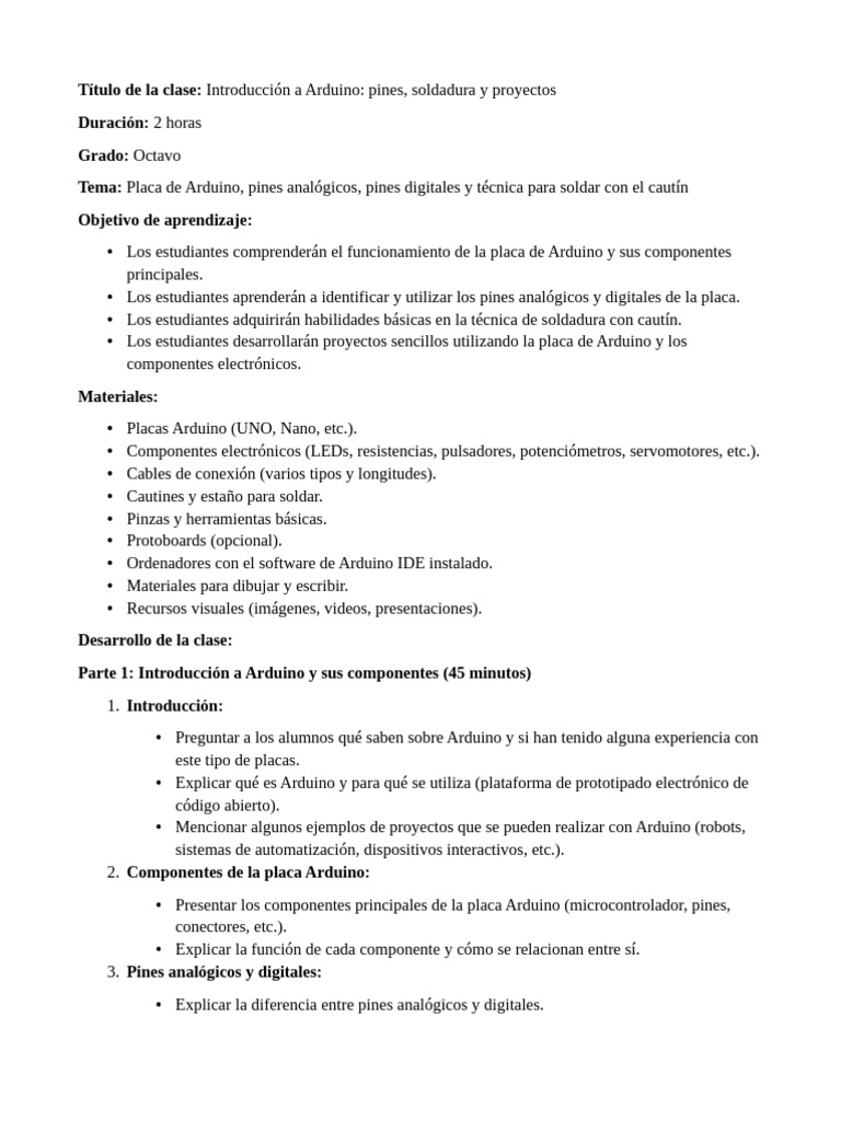 Clase 5 Introduccion a Arduino | PDF | Arduino | Soldadura Clase 5 Introduccion a Arduino | PDF | Arduino | Soldadura