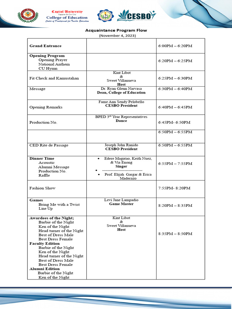 Acquaintance-Program-Flow | PDF