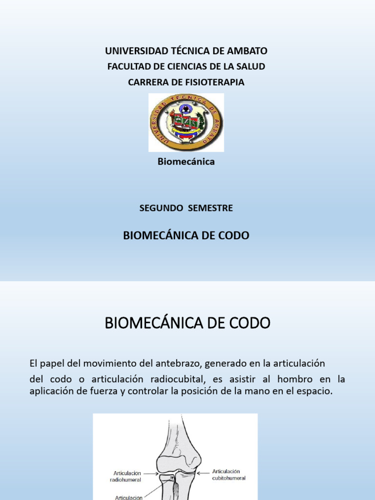 Biomecánica de Codo | PDF | Mano | Codo