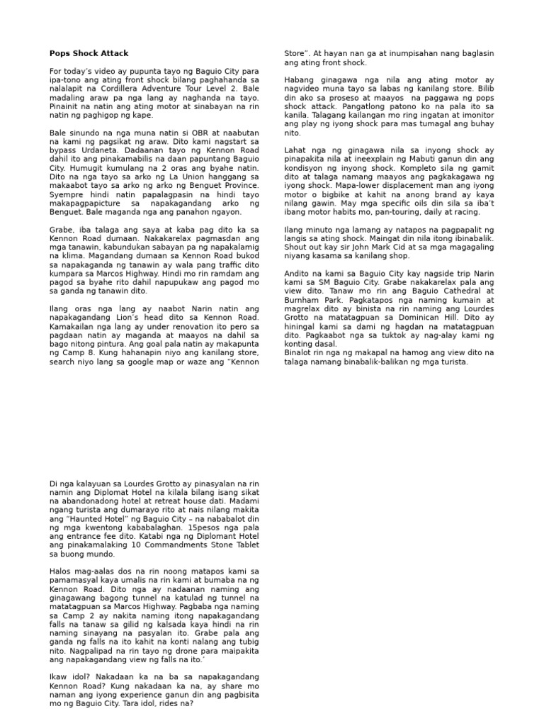 POPS SHOCK ATTACT Ride | PDF