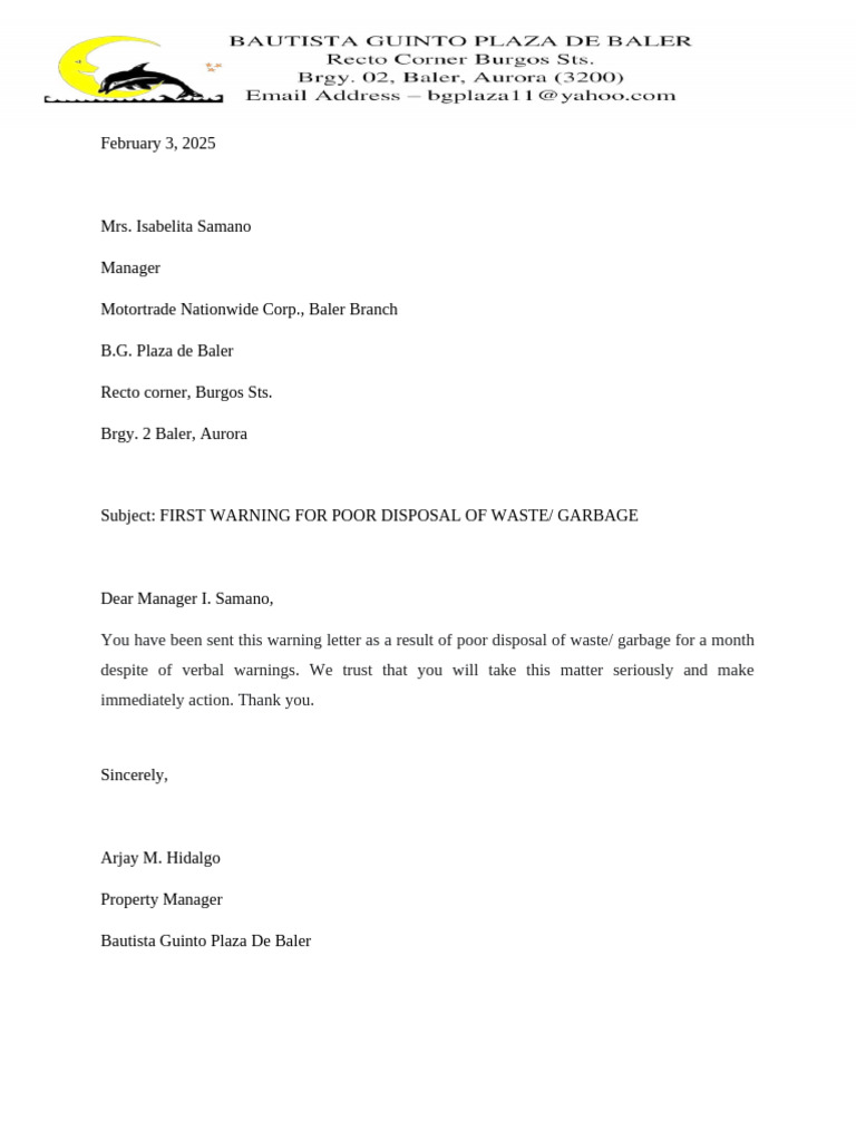 Waste Disposal Warning Notice | PDF