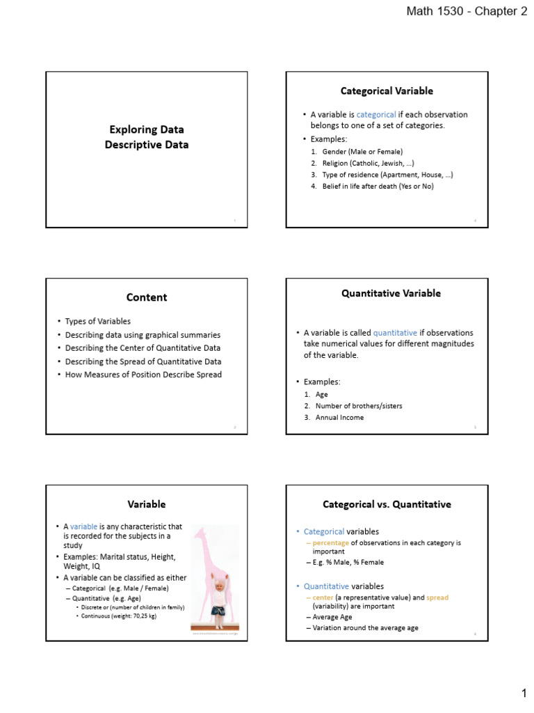 Exploring Data Descriptive Data | PDF | Quartile | Level Of Measurement