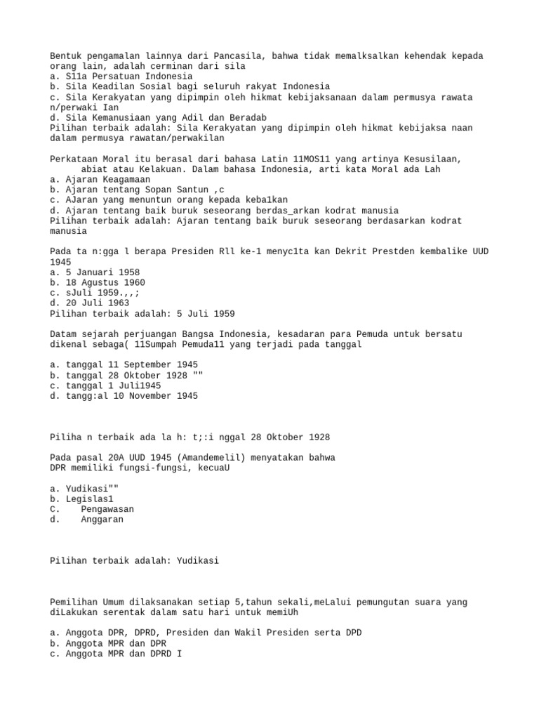 Materi Latihan Soal UNAR Tingkat Siaga (1) | PDF