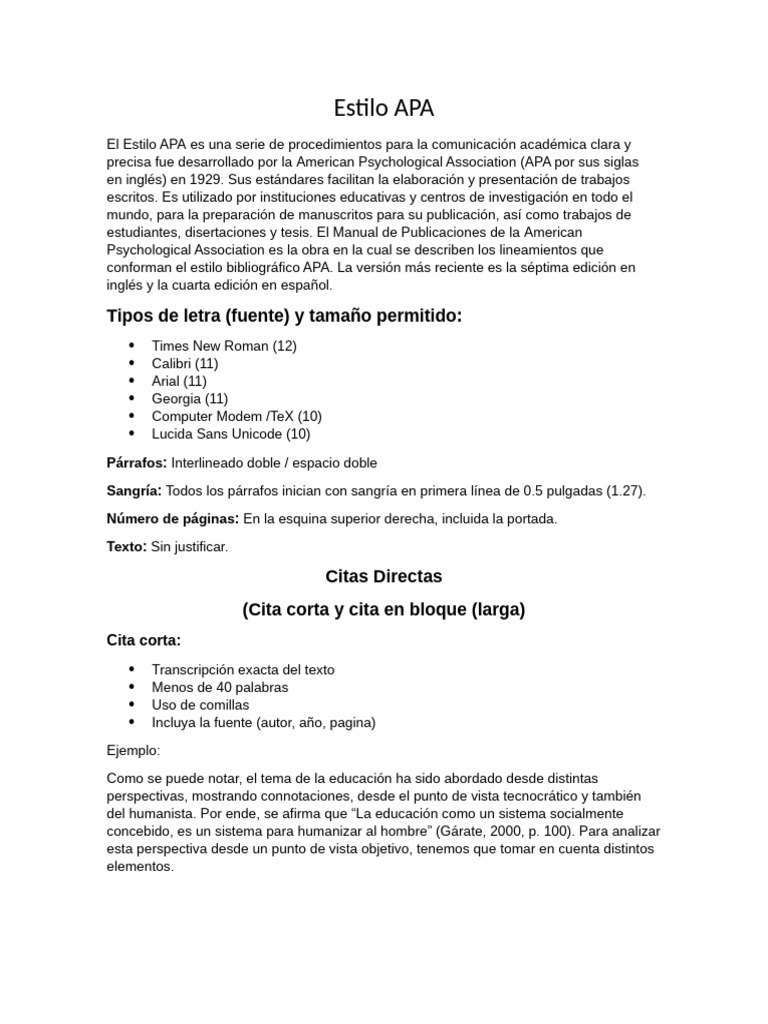 Estilo APA | PDF | Estilo apa