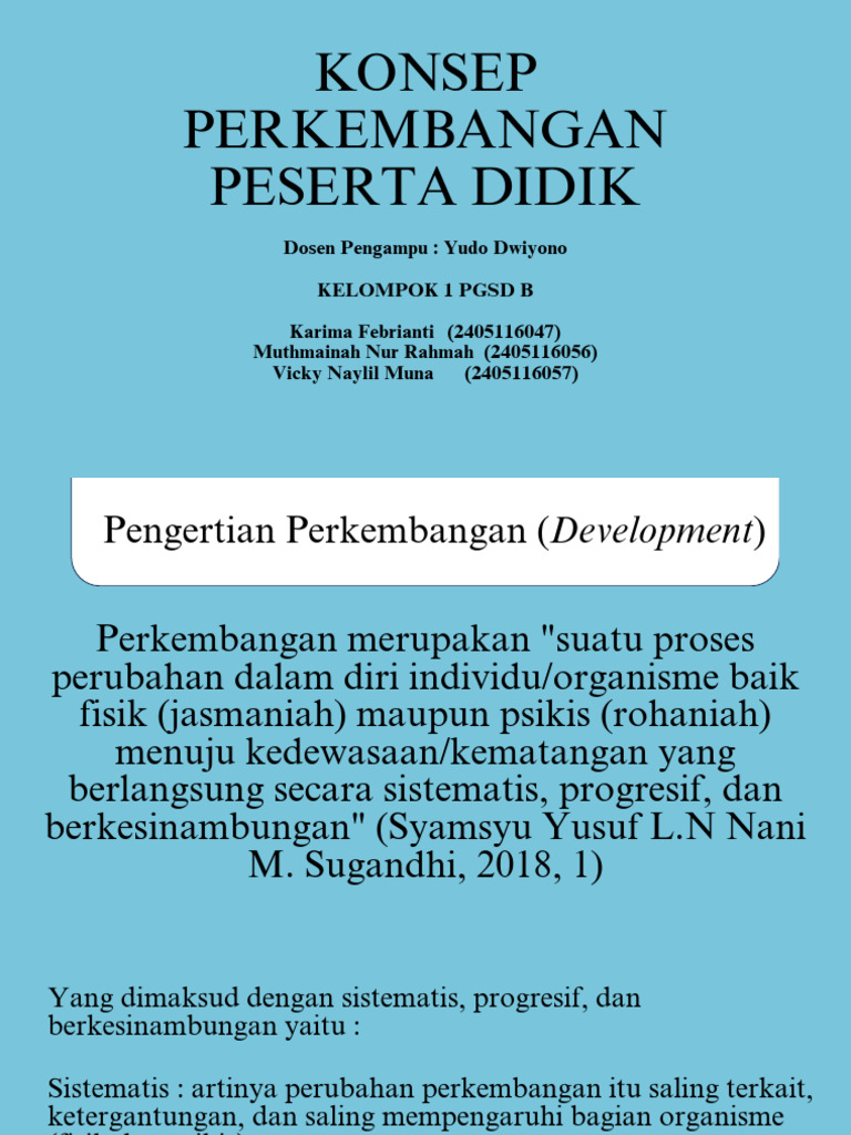 Konsep Perkembangan Peserta Didik | PDF